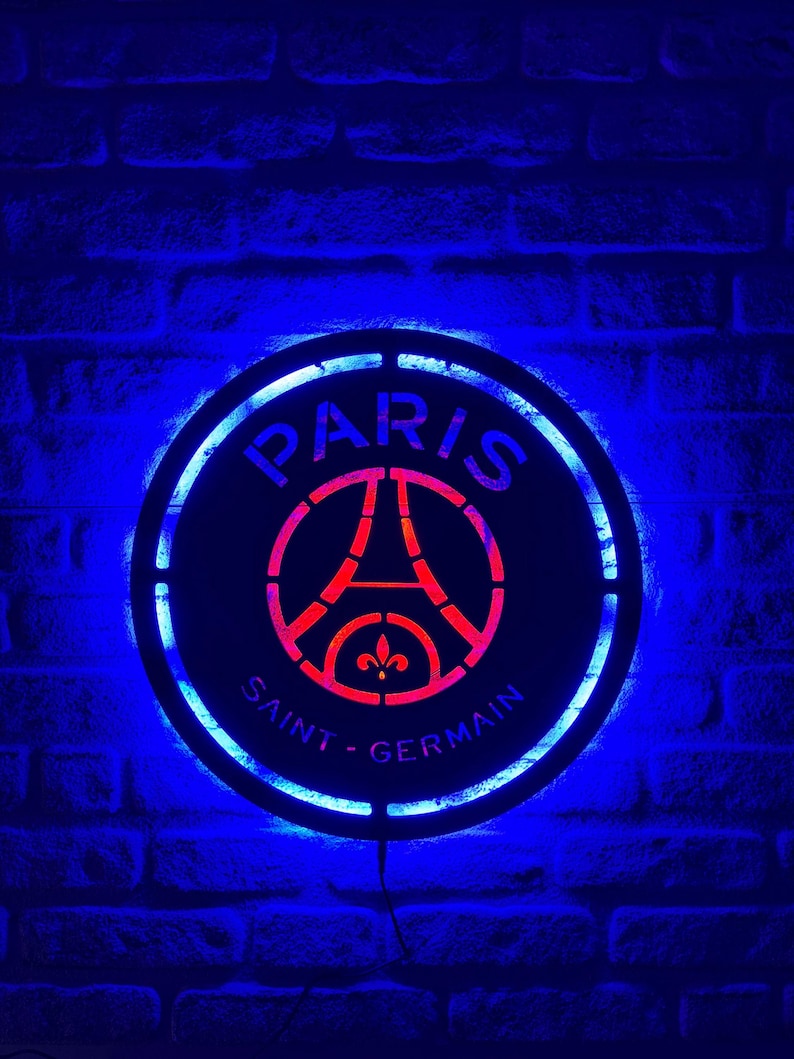 PSG Led Sign , Paris Saint-germain Wood Led Decor , PSG Neon Sign ...