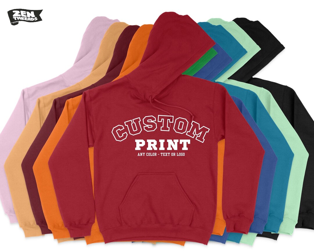 Custom Printed Hoodie: Your Photo, Logo, or Art - Unisex Gildan Hooded ...