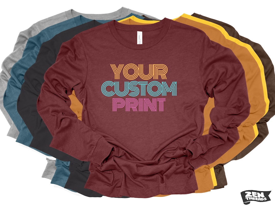 Custom Bella Canvas Unisex Long Sleeve T-shirt: Full Color Print - Etsy