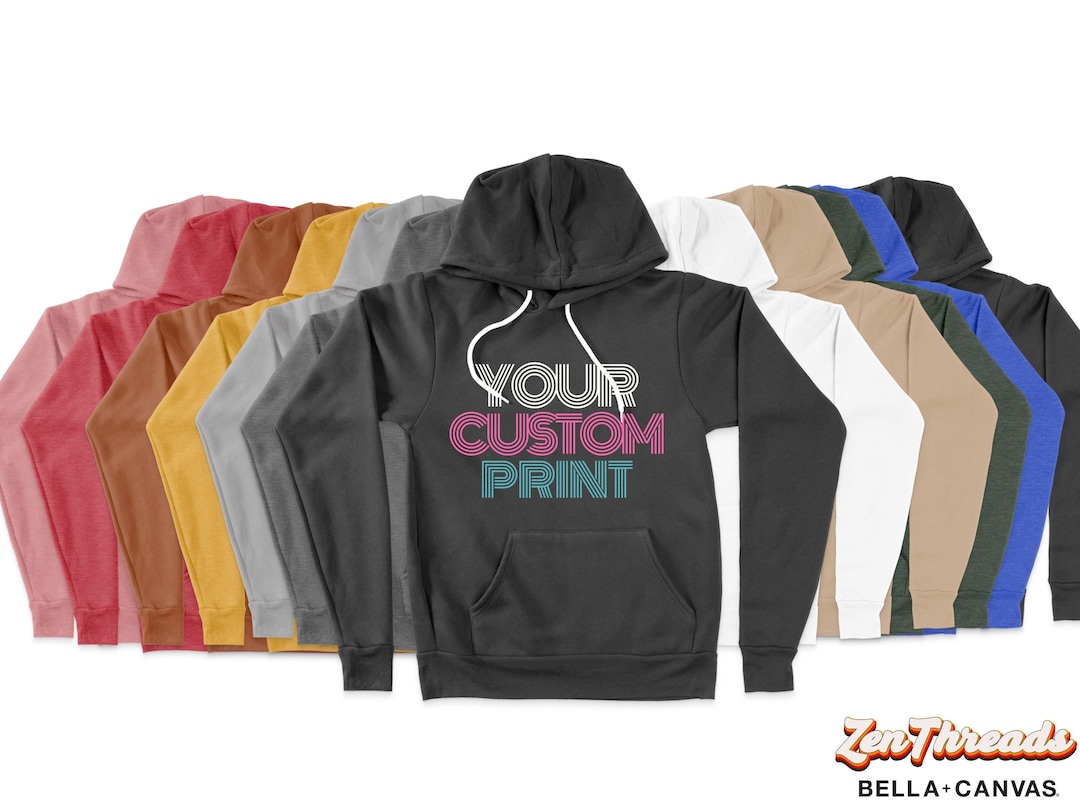 Custom Bella Canvas 3719 Pullover Unisex Hoodie: Personalized Photo Art ...