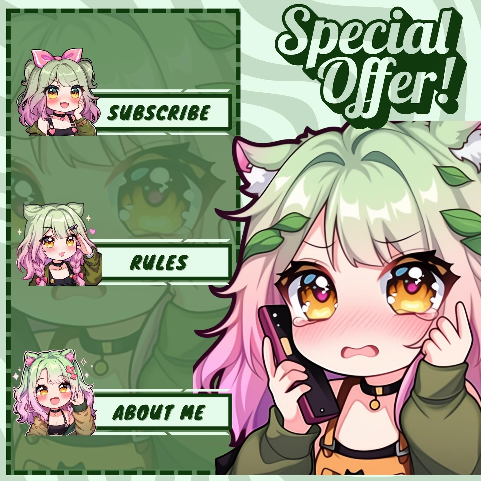 Custom Chibi Twitch Panels for Stream, Personalized Stream Graphics - Etsy