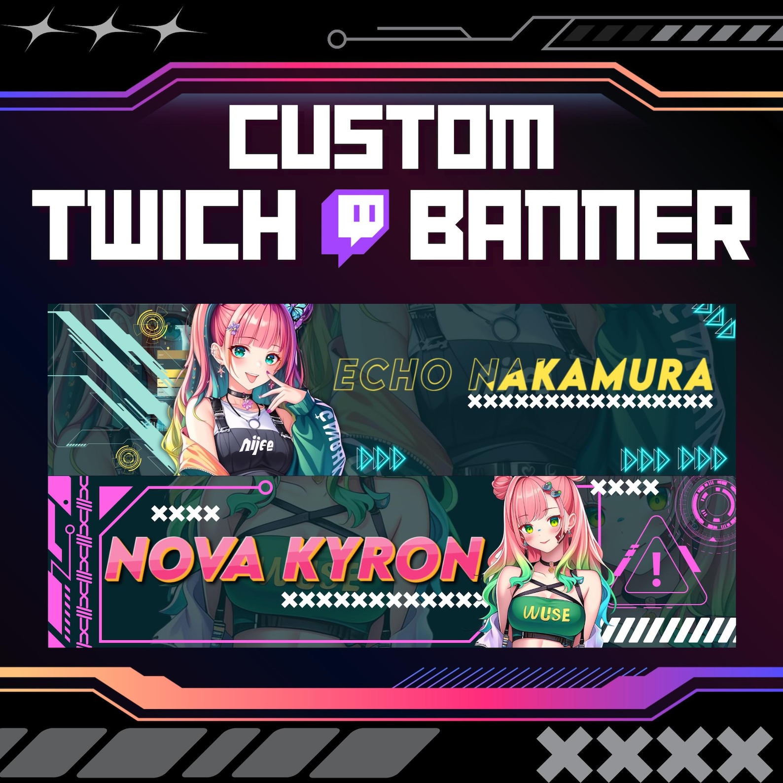 CUSTOM TWITCH BANNER | Twitch Banner | Banner Design | Twitter Banner ...