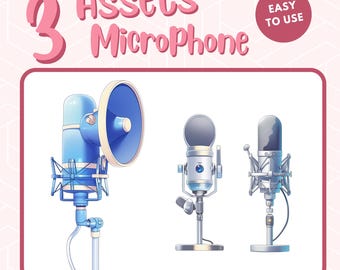 Cute Vtuber Asset Microphone - Vtuber Microphone - Kawaii Microphone ...