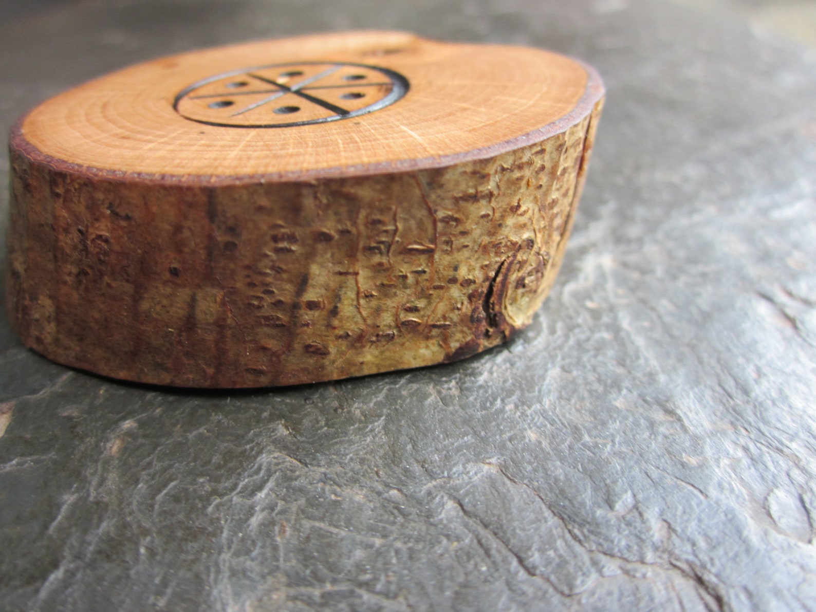 Natural Wood Double-sided Talisman - Hazel - With Thunderwheel and ...