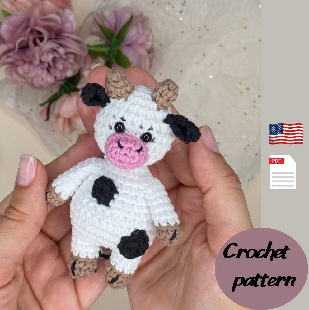 Cow Crochet Pattern, Cow Amigurumi, Crochet Keychain - Etsy