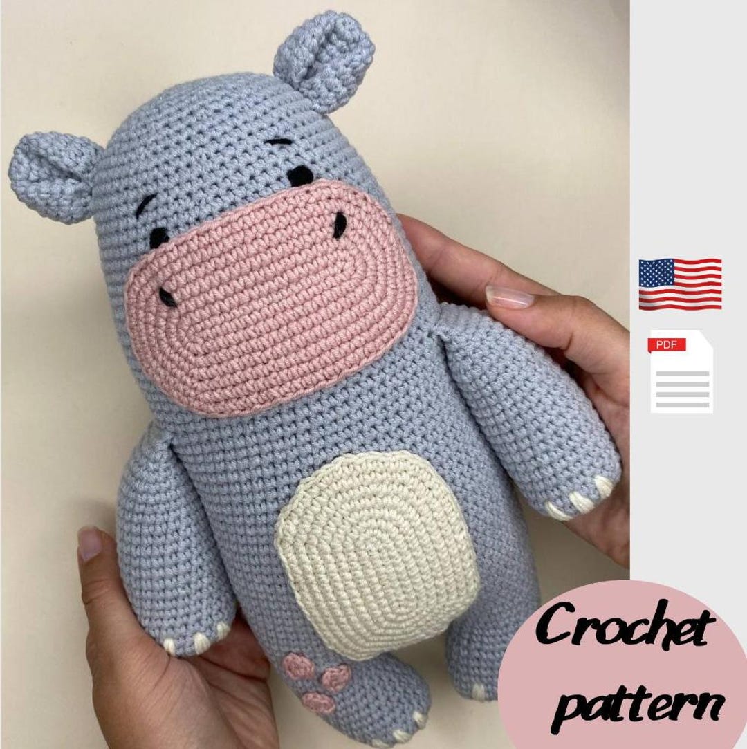 Hippo Crochet Pattern, Hippo Amigurumi, Easy Crochet Animals - Etsy