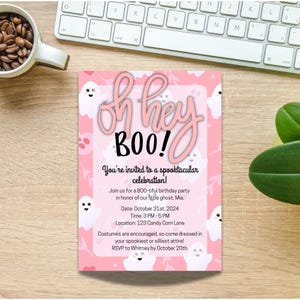 Oh Hey Boo! Girly Pink Halloween Invitation - Etsy