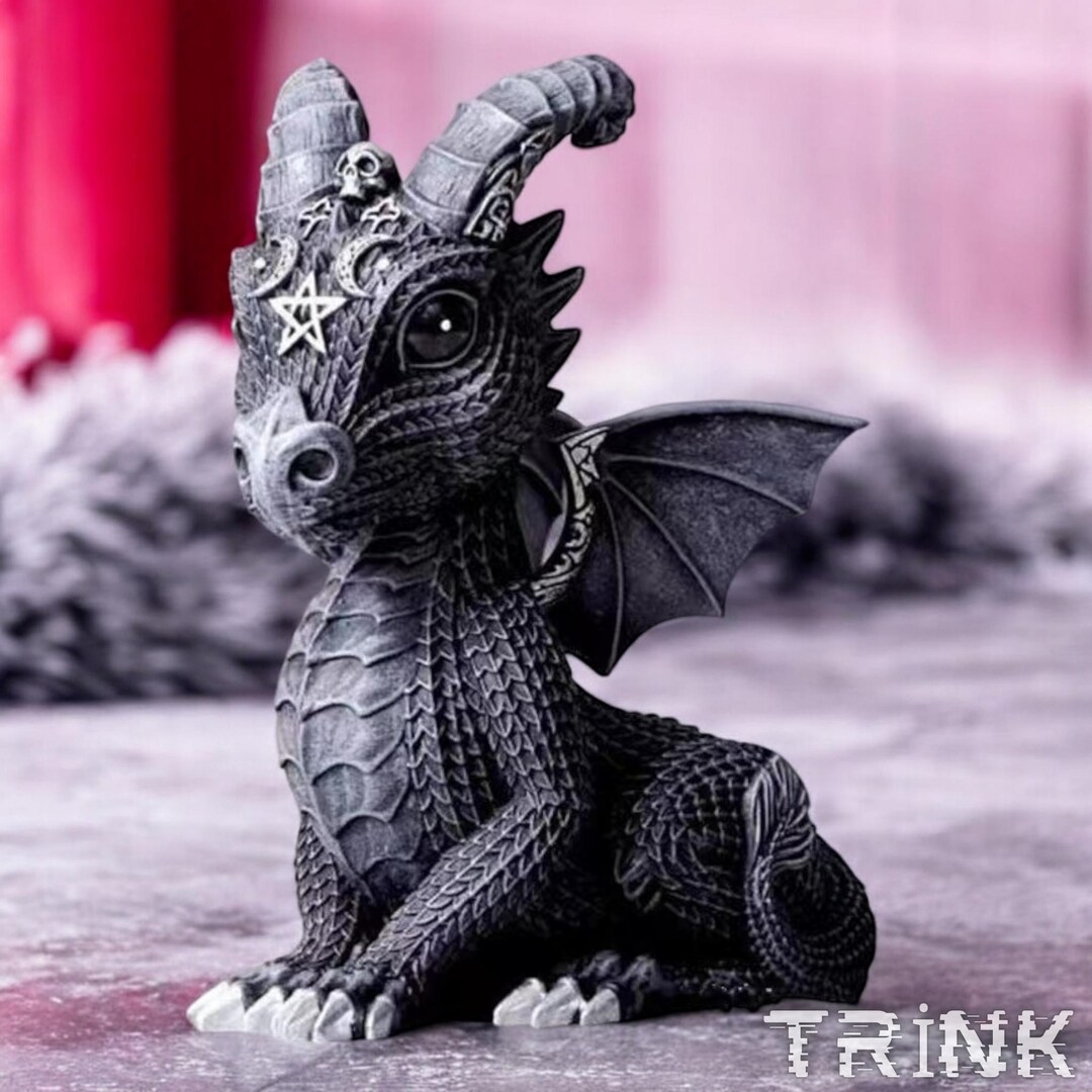 Fantasy Dragon Figurine, Halloween Ancient Mythical Horned Dragon ...