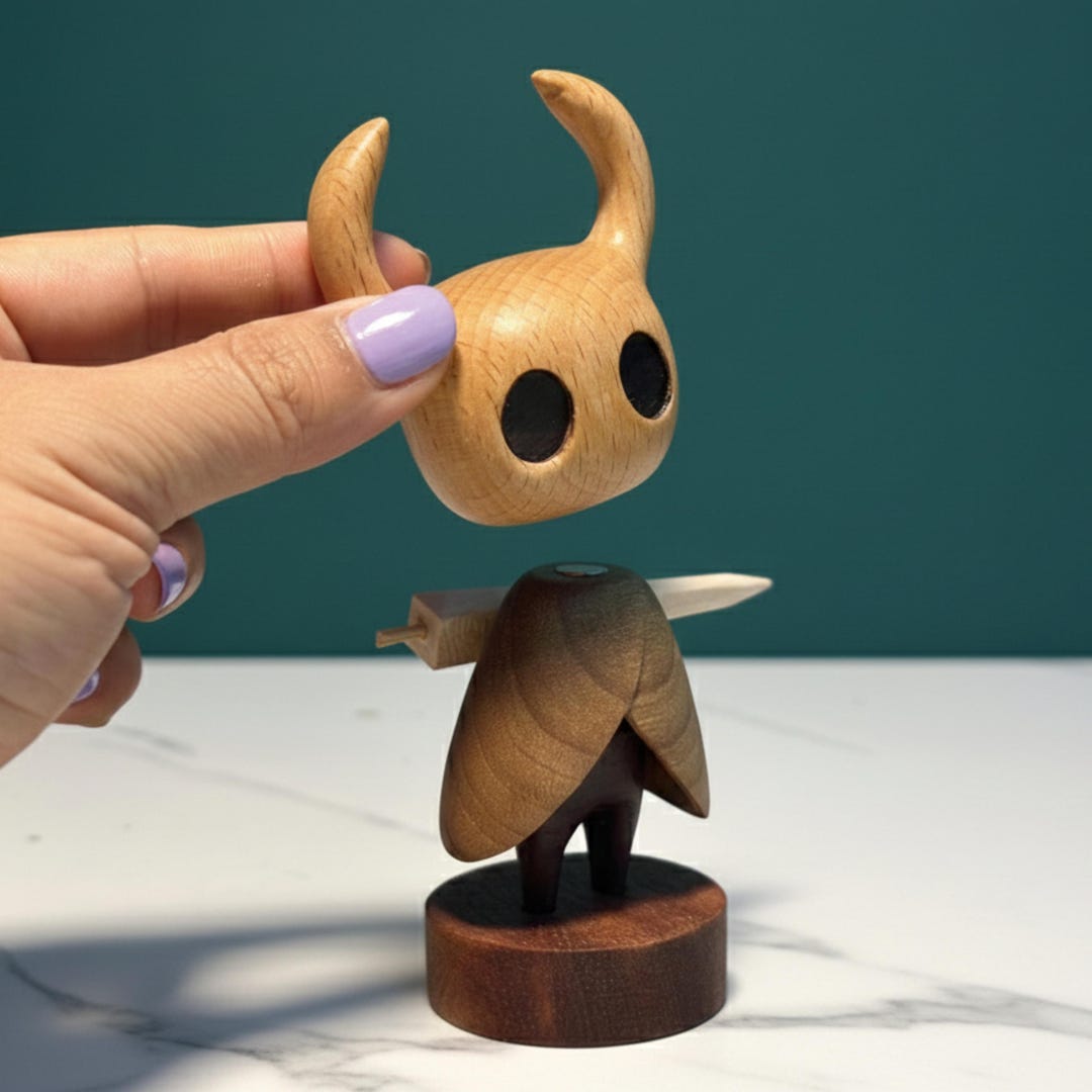 Handmade Walnut Hollow Knight Figurine • Magnetic Gamer Gift - Etsy