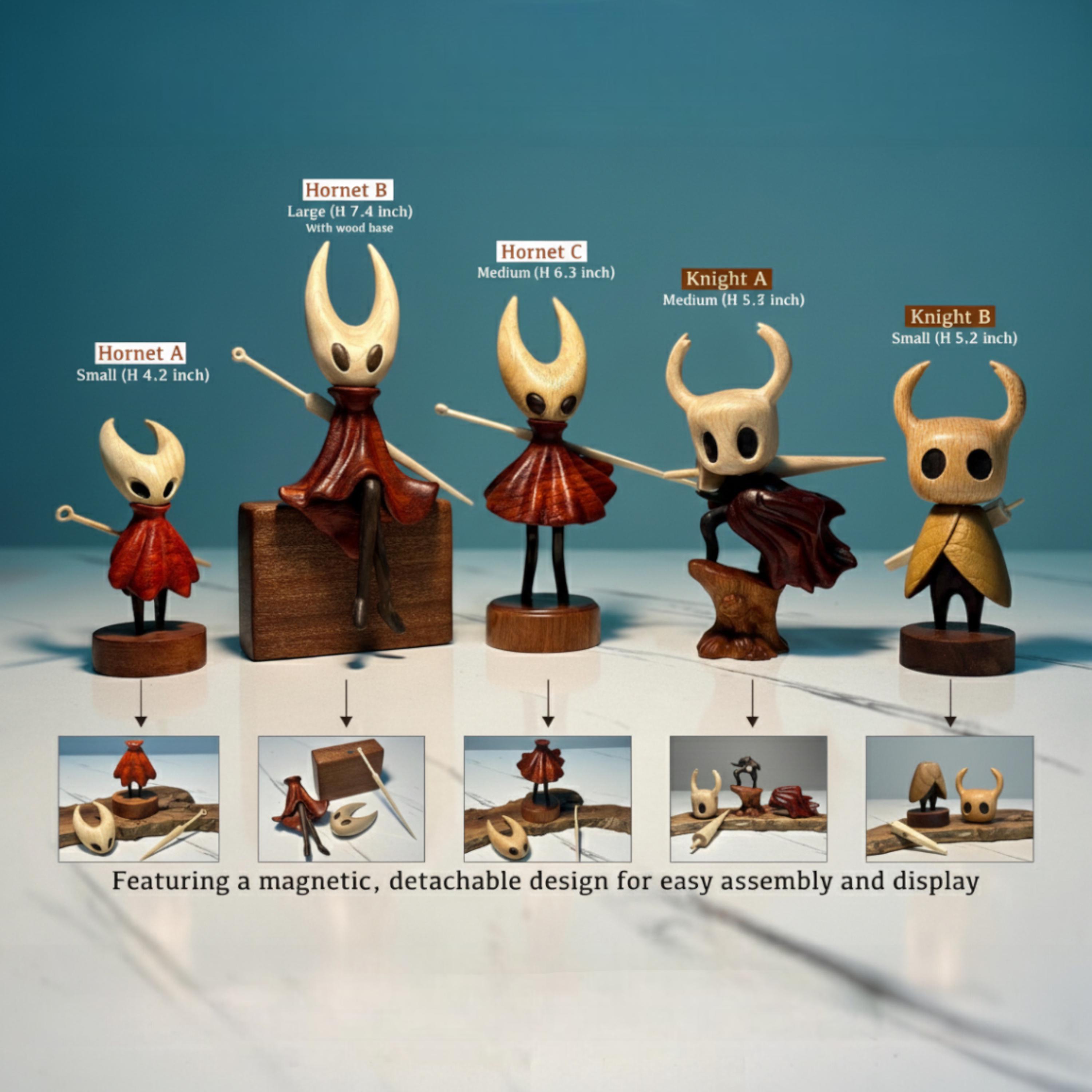 Hollow Knight Walnut Wood Figurine • Magnetic Gamer Sculpture - Etsy