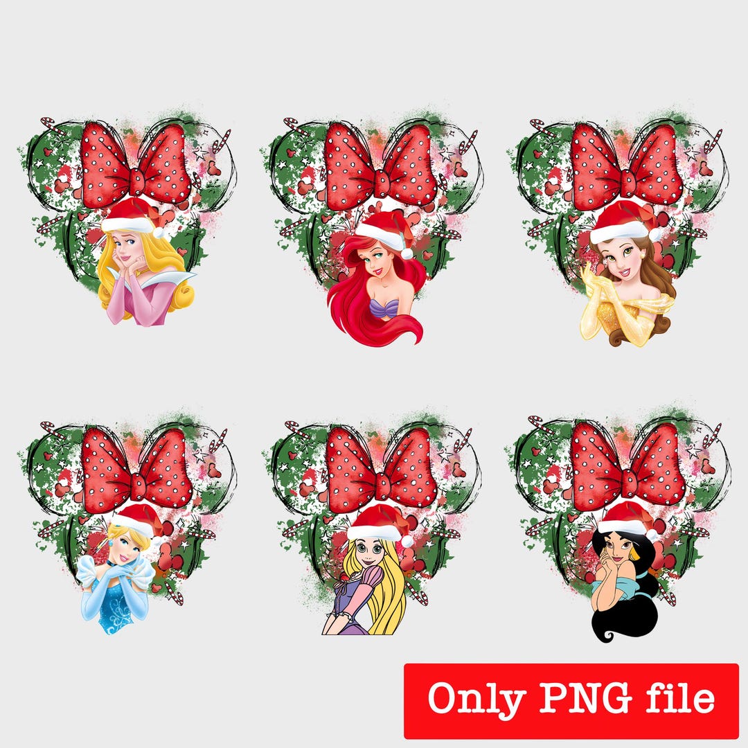 Christmas Princess Bundle Png, Princess Christmas Png, Princess ...