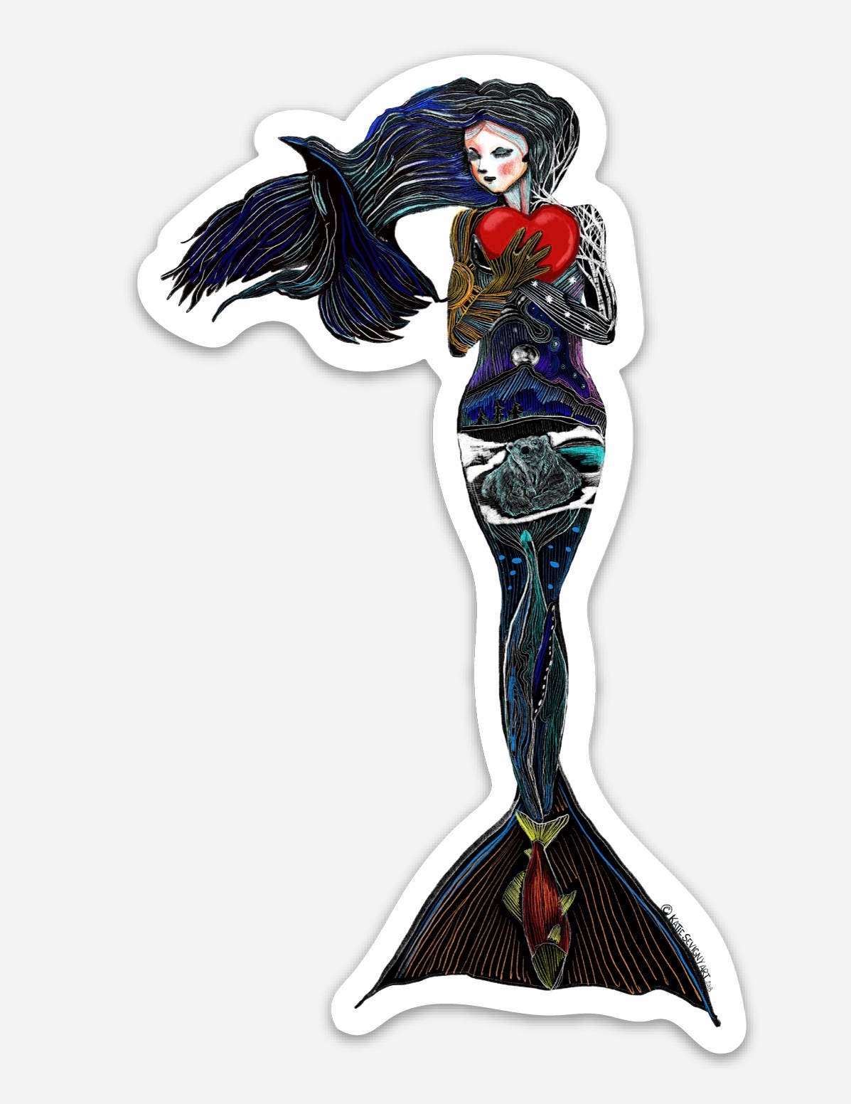 Mermaid Sticker - Etsy