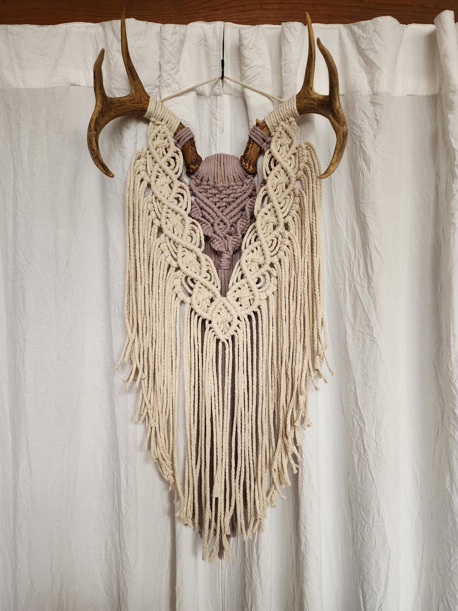 The Antlers - Macrame Deer Antlers, Wall Hanging, Boho, Cottage Core ...