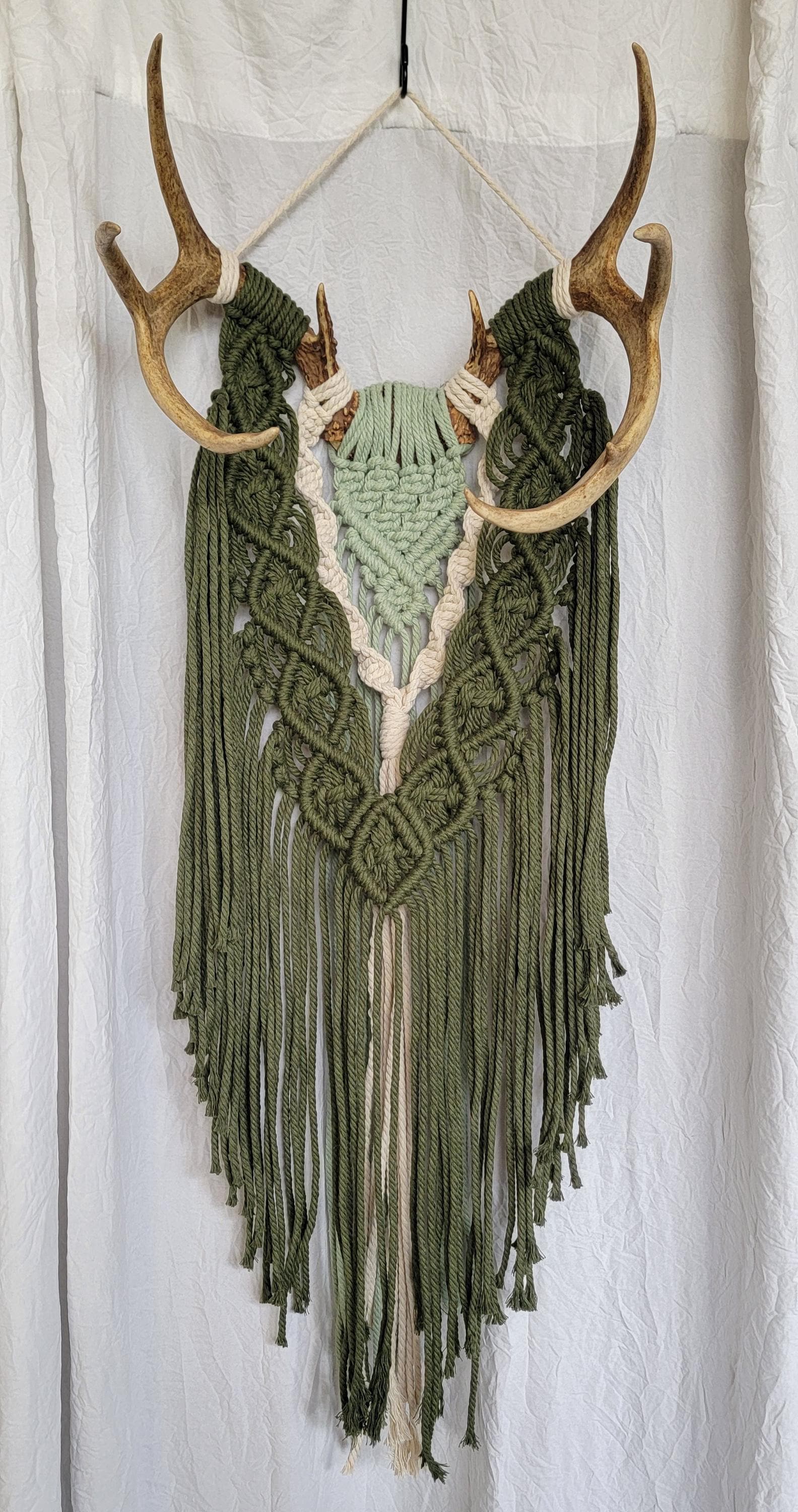 The Antlers - Macrame Deer Antlers, Wall Hanging, Boho, Cottage Core ...