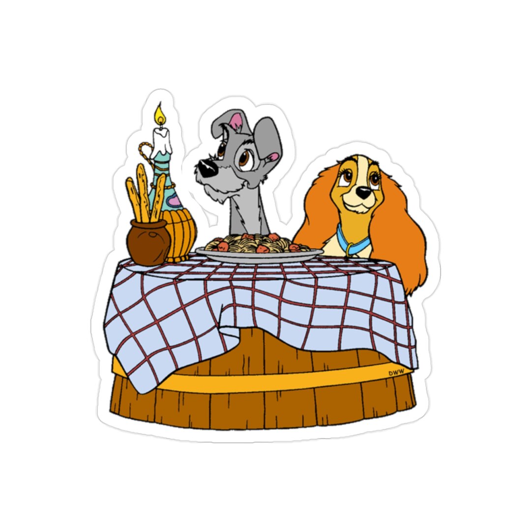 Lady and the Tramp Transparent Outdoor Stickers, Die-cut, Marvel Laptop ...