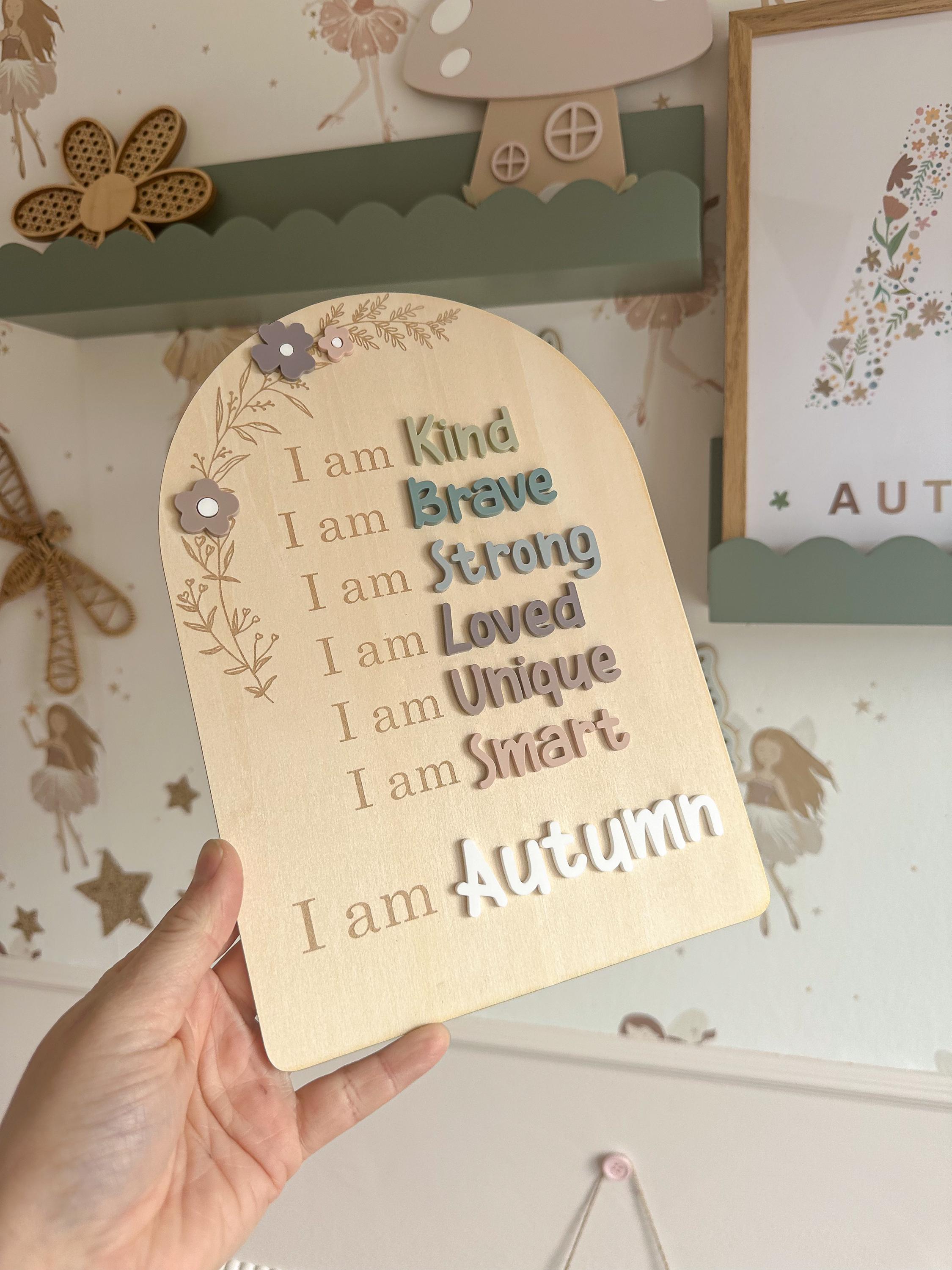 Personalized Affirmation Sign: Floral Arch, Nursery Decor - Etsy