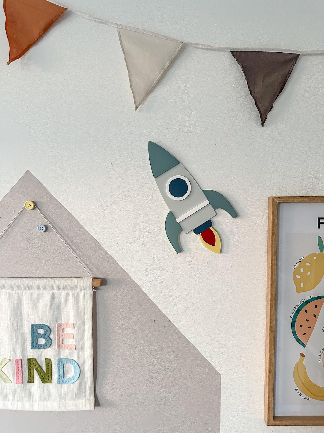 Rocket Wall Decoration, Space Bedroom Decor, Handmade Decor, Wall Decor ...