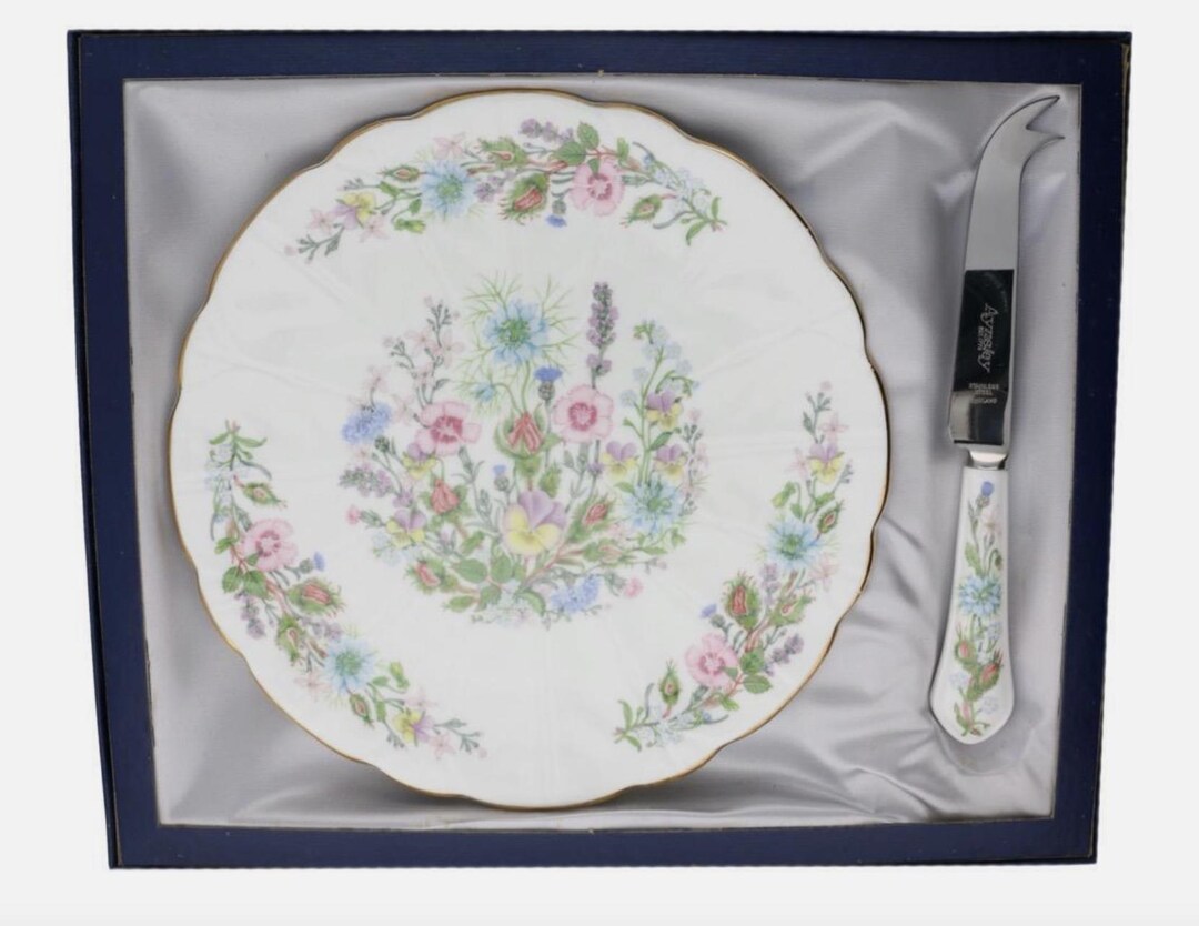 Aynsley "wild Tudor" Cheese Plate Set - Etsy