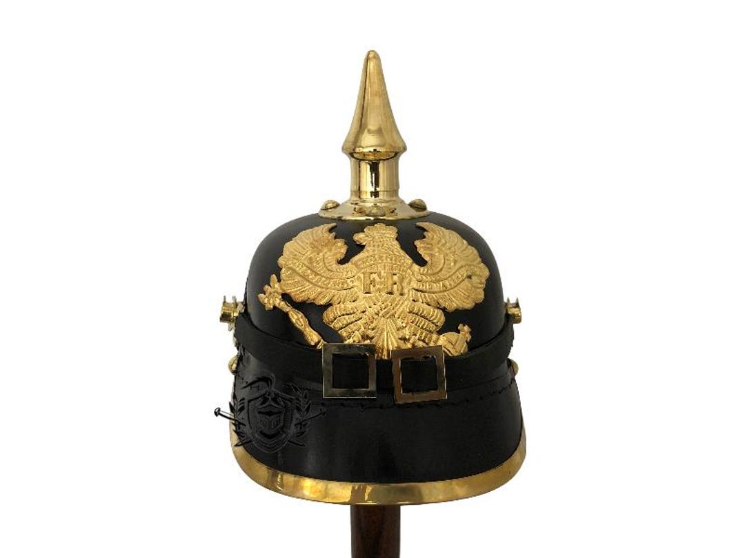 German Prussian Pickelhaube Imperial Persian Officer Leather Helmet for ...