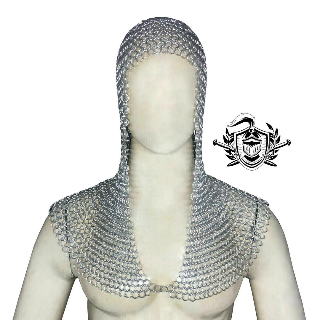 Aluminum Butted Chainmail Coif: Anodized Silver, 10mm Rings - Etsy