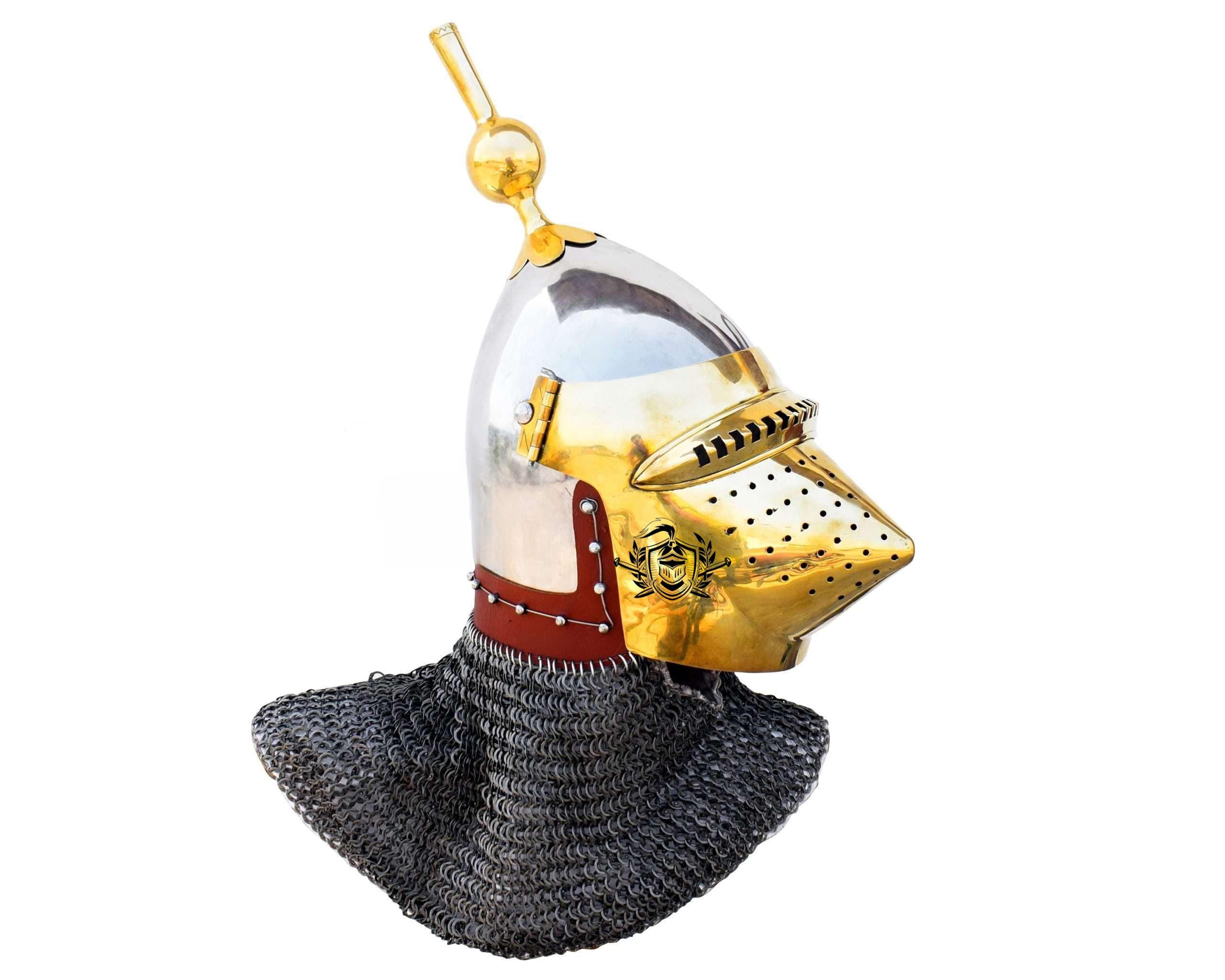 Medieval Pigface Bascinet Helmet With Av-entail for Reenactment - Etsy