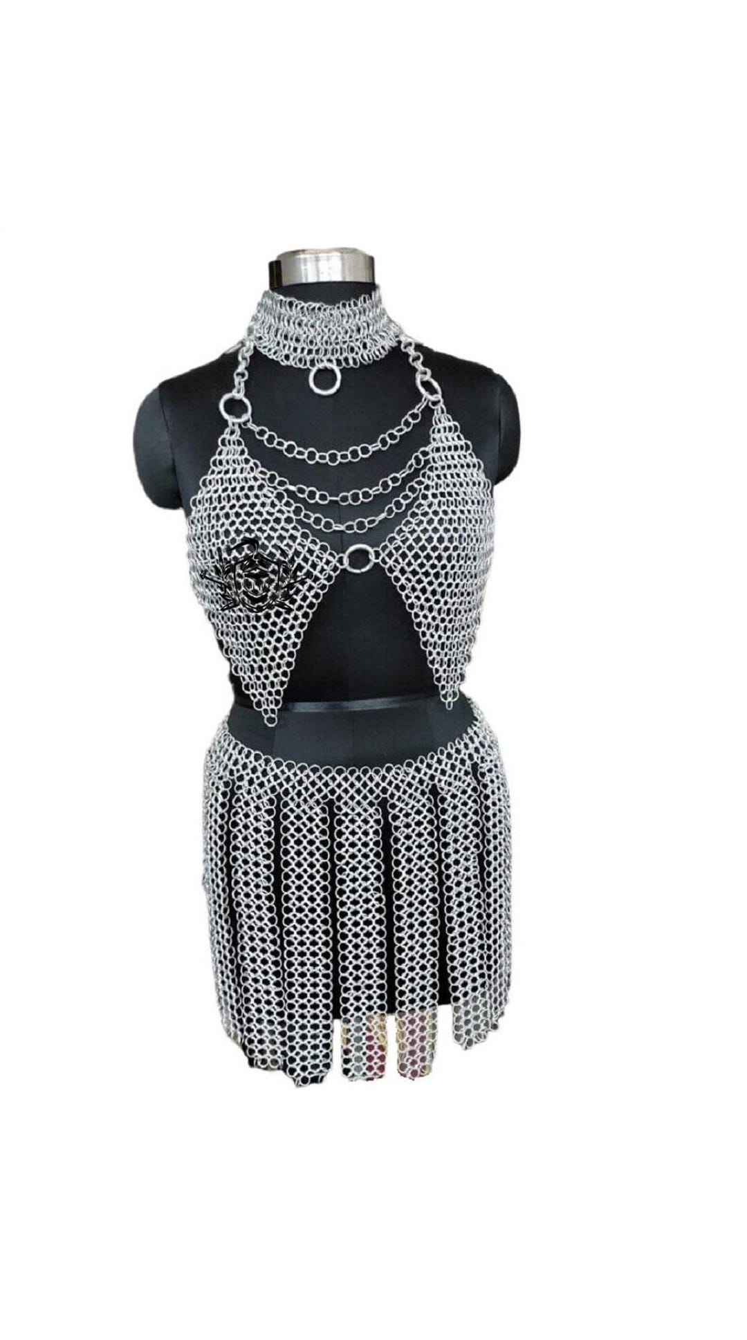 Anodized Aluminum Chainmail Top and Skirt, Fantasy Costume - Etsy