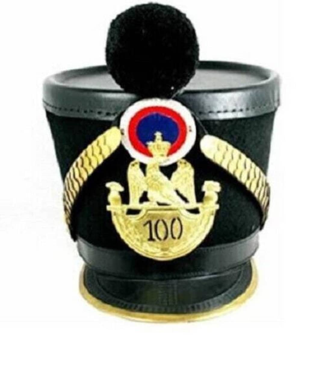 French Napoleonic Shako Helmet, Leather Black Shako Helmet With 100 NO ...