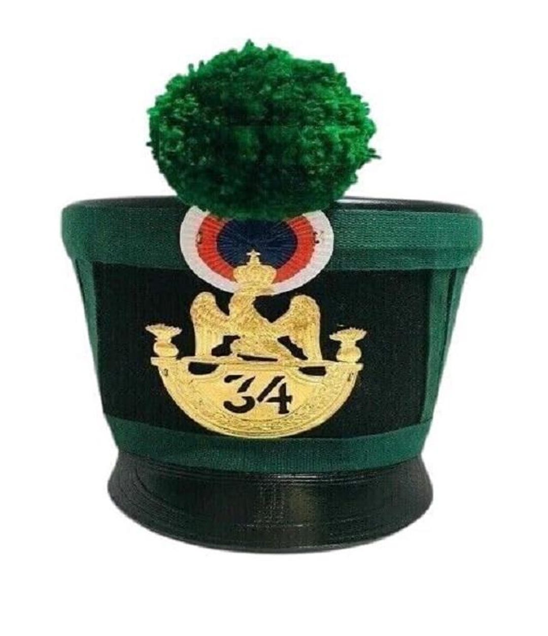 French Shako Helmet Role Play Helmet Napoleon Shako Helmet With Green ...