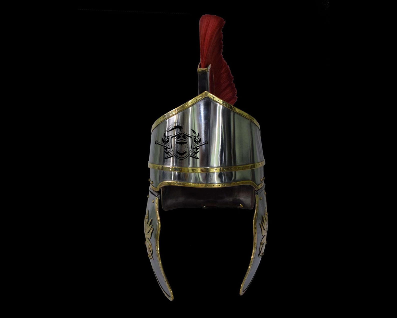 Roman Attic Helmet: 18 Gauge Mild Steel With Red Plume - LARP ...