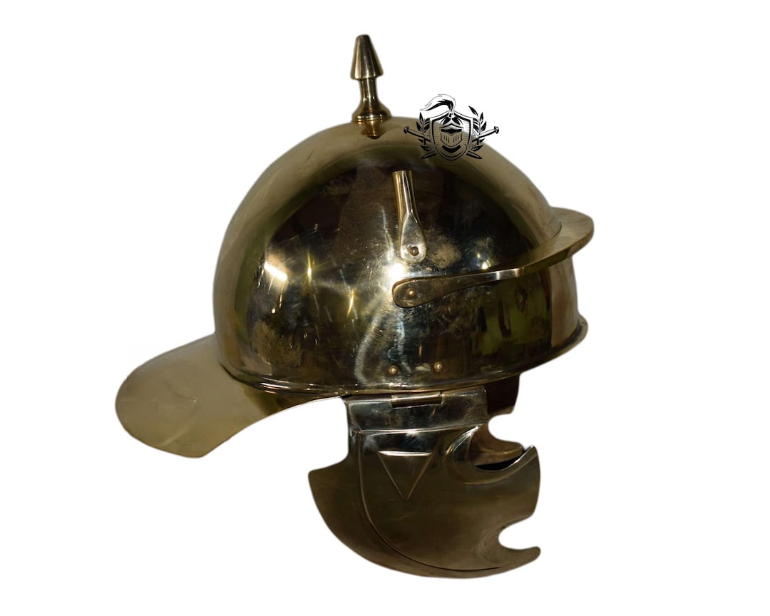 Roman Brass 18 Gauge Coolus Type G Helmet for Larp, Cosplay ...
