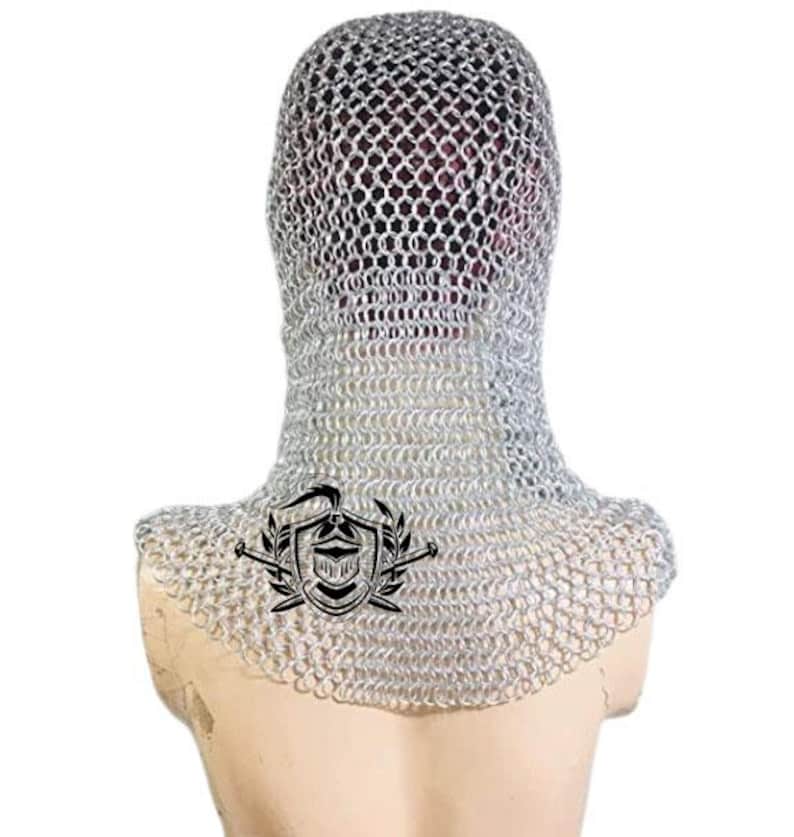 Aluminium Butted Chain Mail Hood / Coif | 10 Mm Chainmail Butted Hood ...