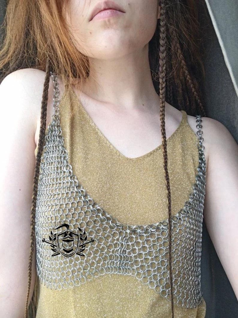 10 Mm Aluminium Butted Chainmail Top Stylish Women Chain Mail Top Gift ...