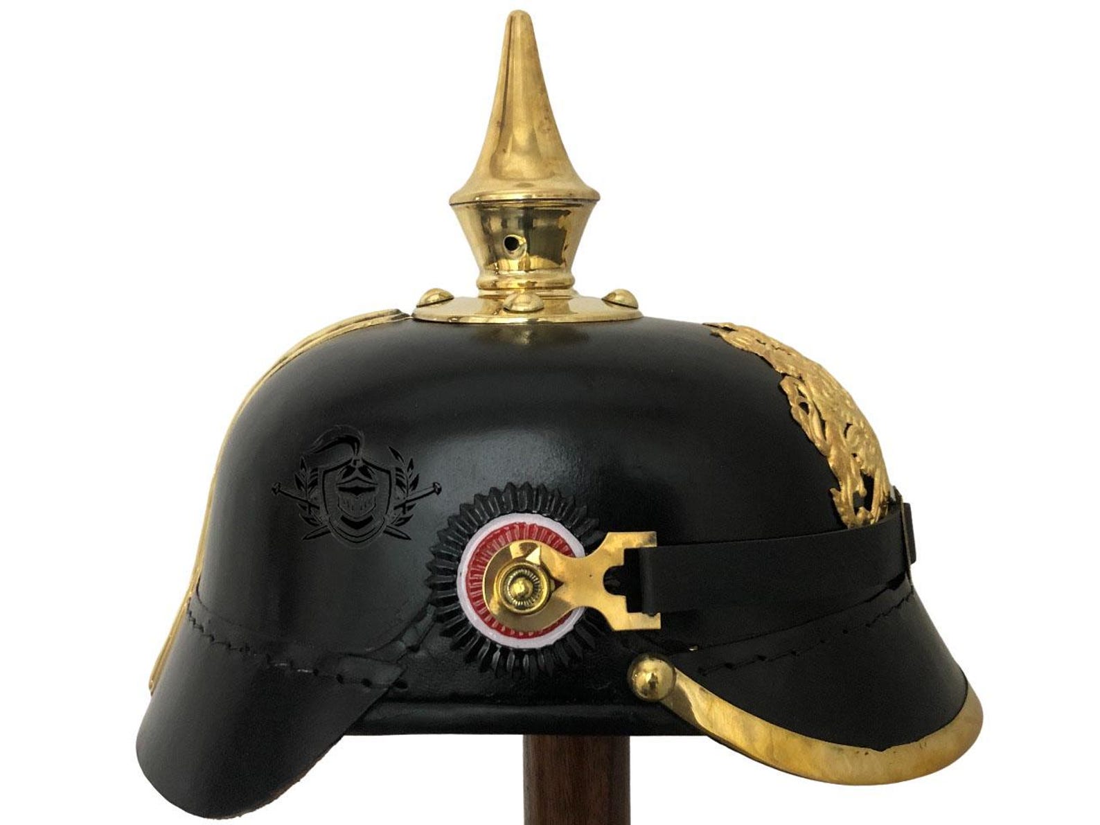 German Pickelhaube Leather Prussian Bavarian Helmet LARP, Cosplay ...