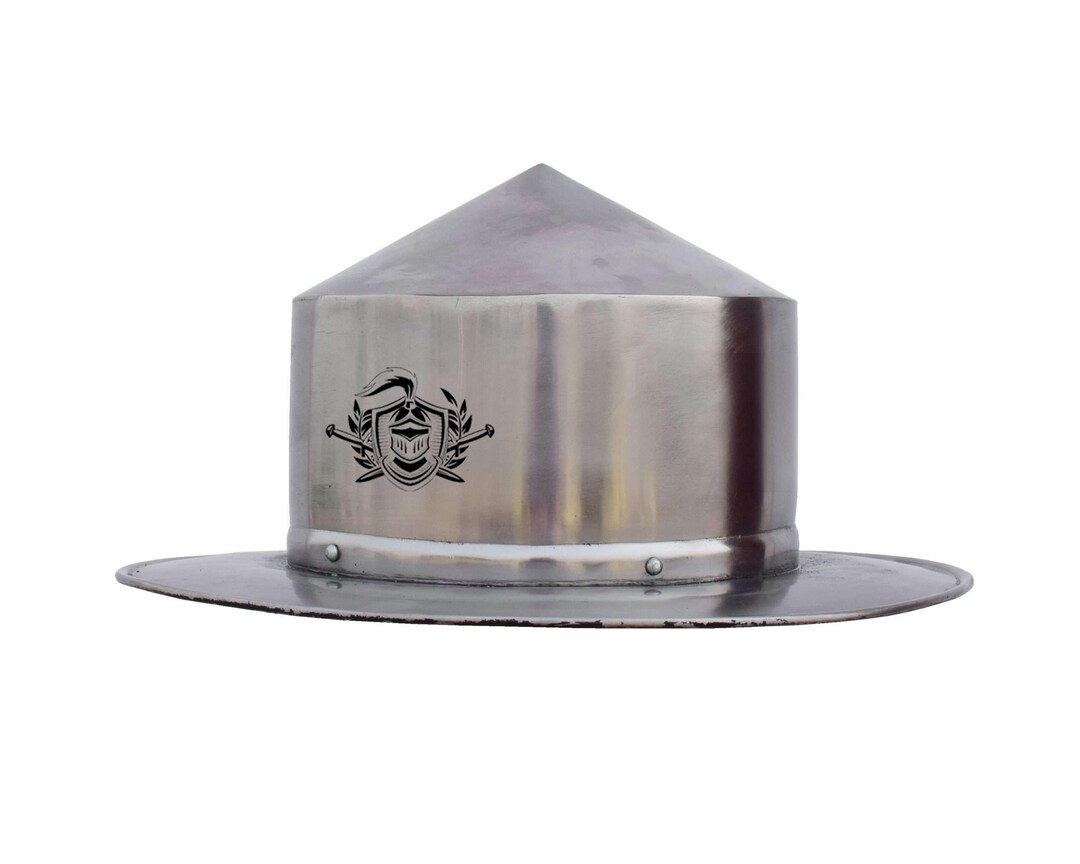 Medieval Kettle Hat Pointed Pot Helmet | Material: Mild Steel ...