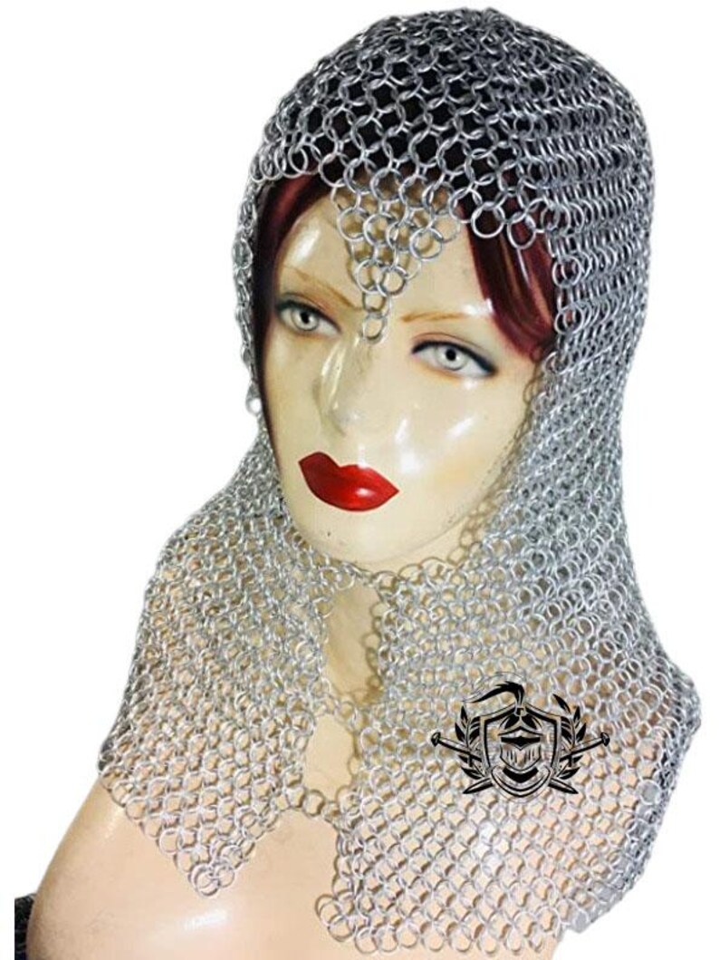 Aluminium Butted Chain Mail Hood / Coif | 10 Mm Chainmail Butted Hood ...