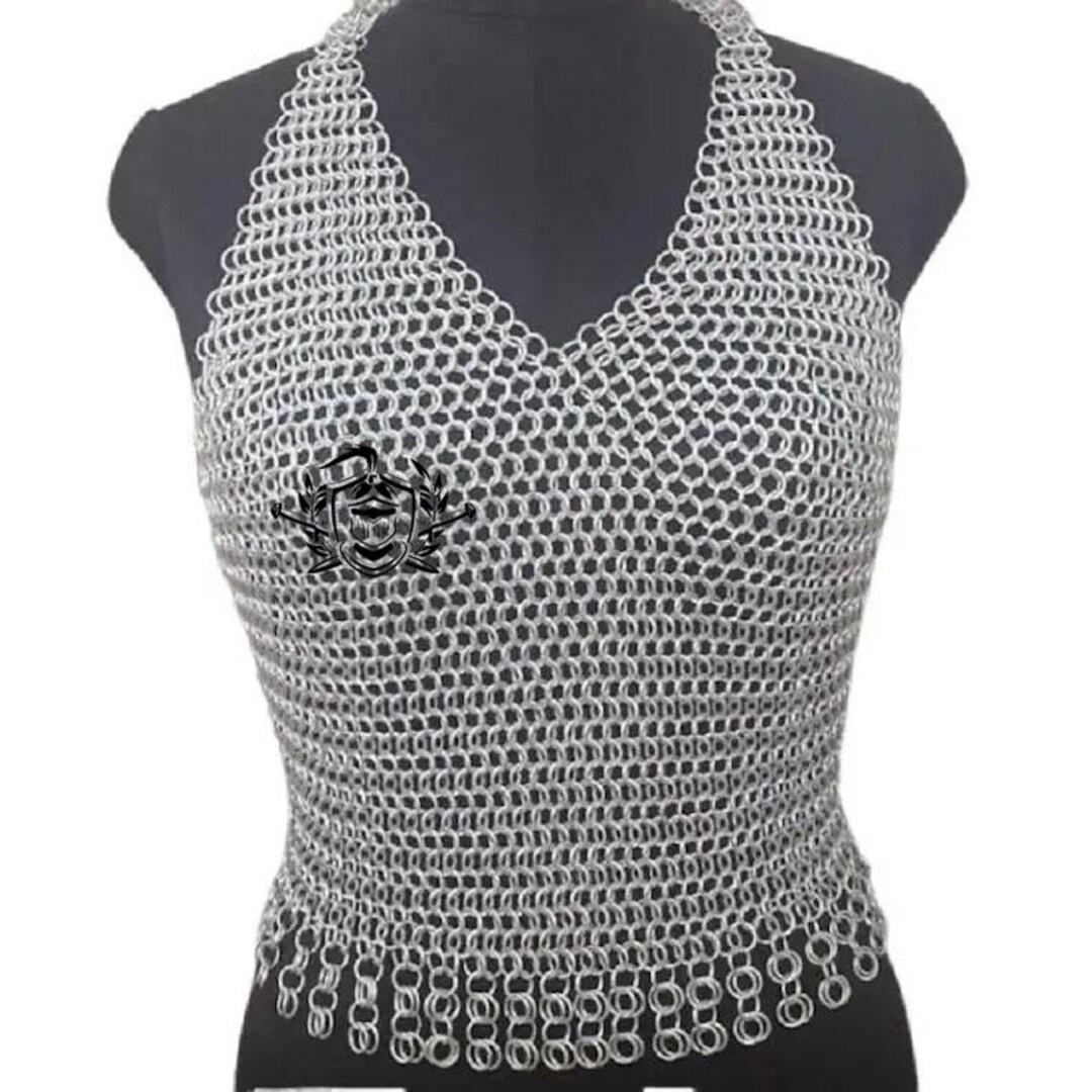 Aluminium Chainmail Crop Halter Top, 10 Mm Aluminum Butted Chainmail ...
