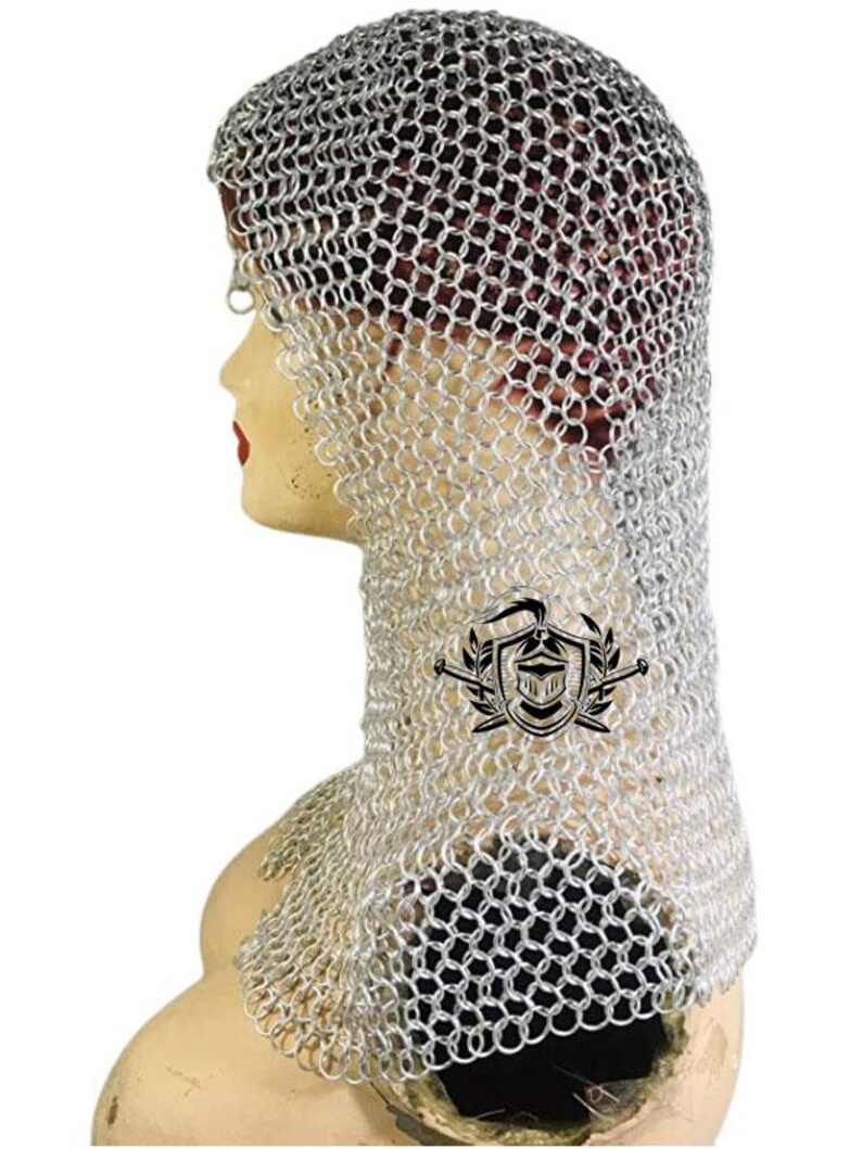 Aluminium Butted Chain Mail Hood / Coif | 10 Mm Chainmail Butted Hood ...