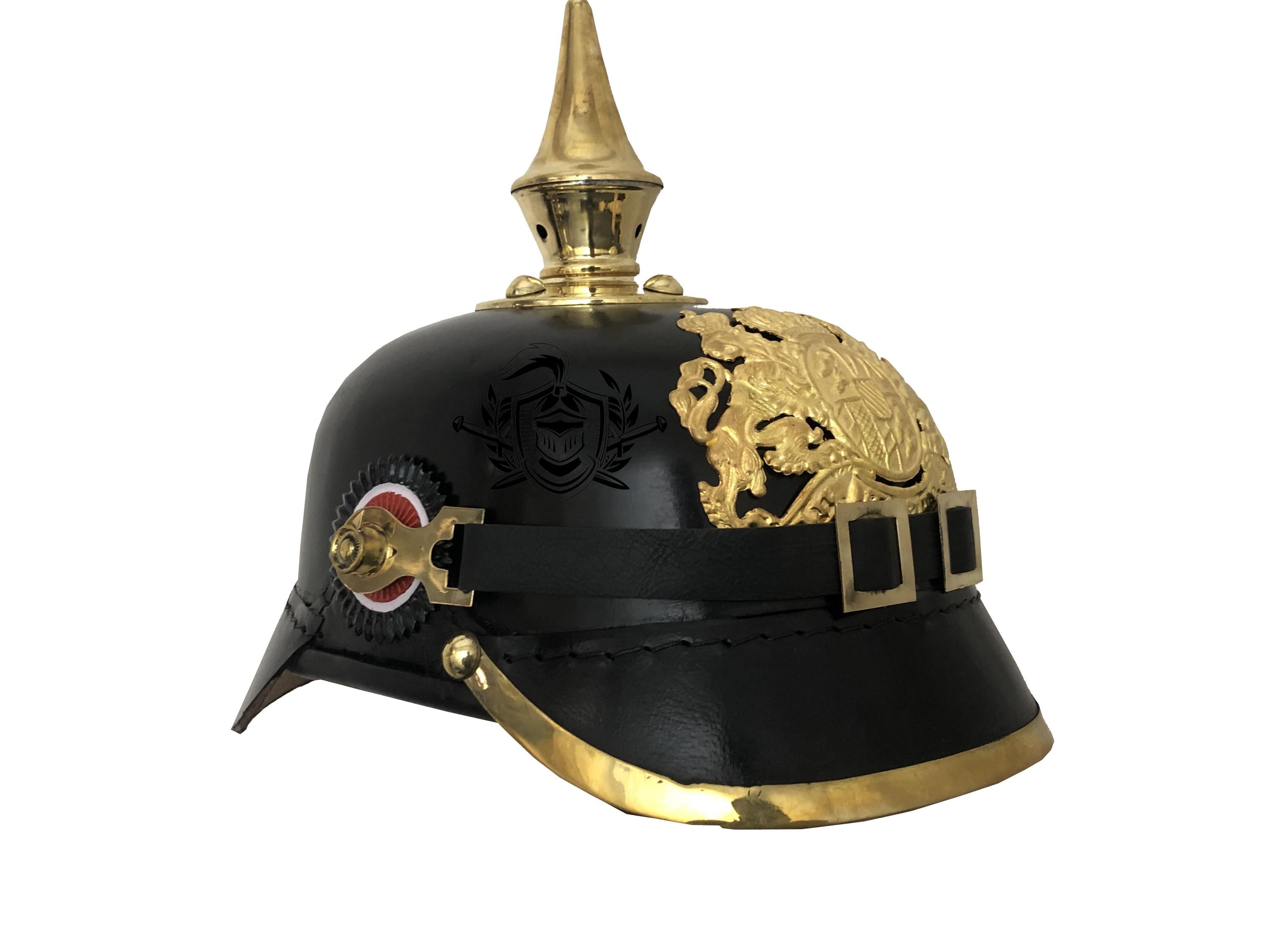 German Pickelhaube Leather Prussian Bavarian Helmet LARP, Cosplay ...
