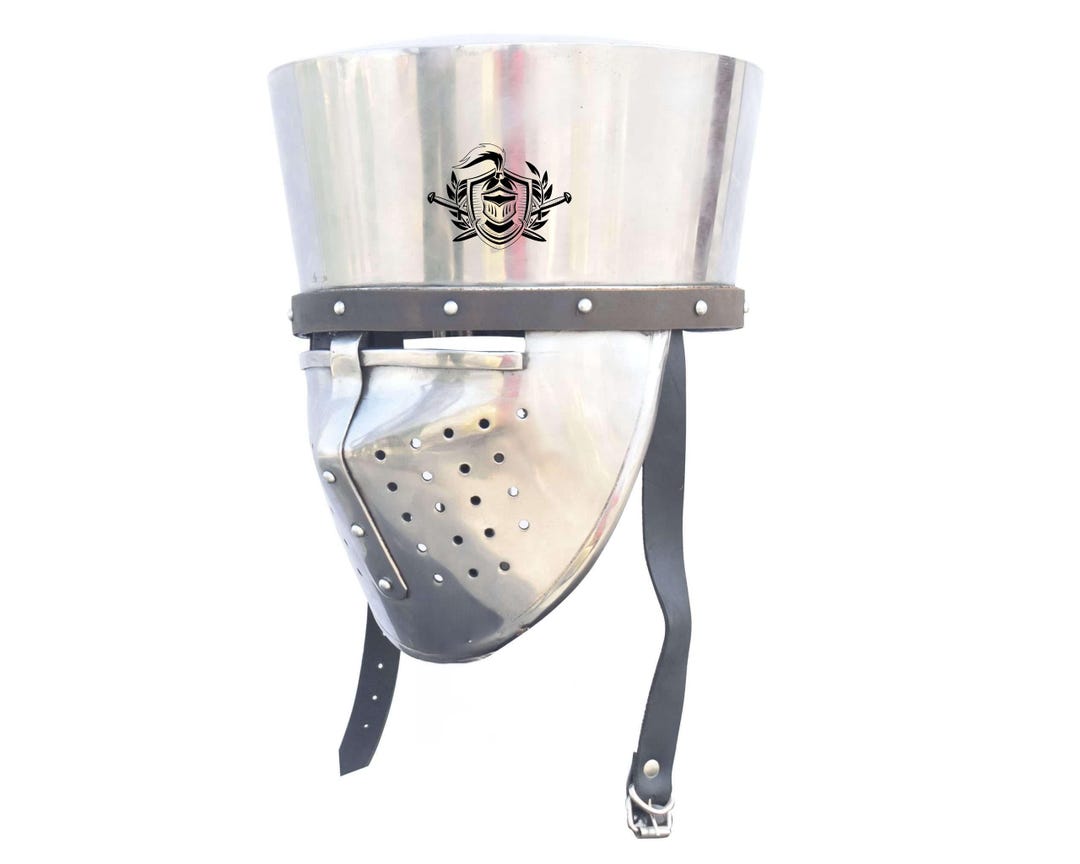 Medieval Primitive Great Helmet Mild Steel Knight 18 Gauge Primitive ...