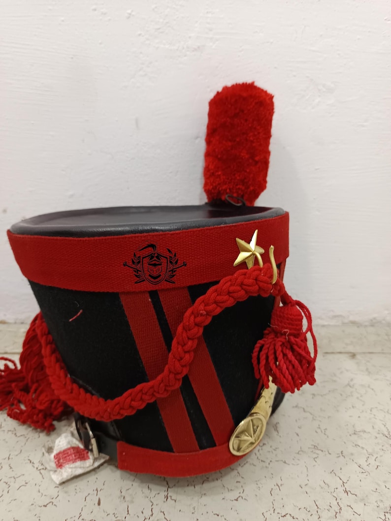 Napoleonic Leather Shako Helmet, Black Color French Shako Military ...