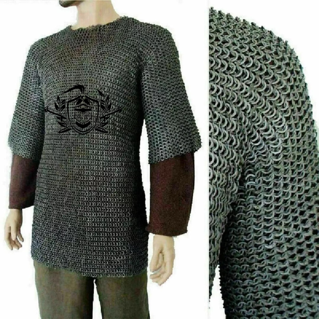 9mm Riveted Chainmail Habergeon: Mild Steel Cosplay Reenactment Armor ...