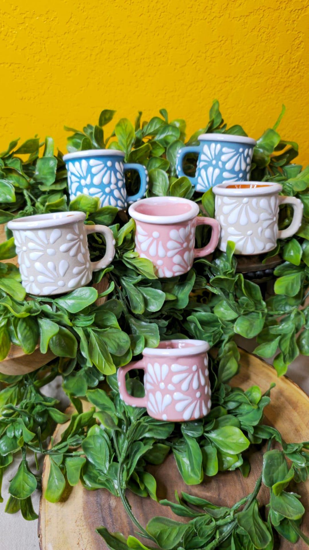 Mexican Barro Clay Expresso Cup: Floral Jarrito Pequeño - Etsy