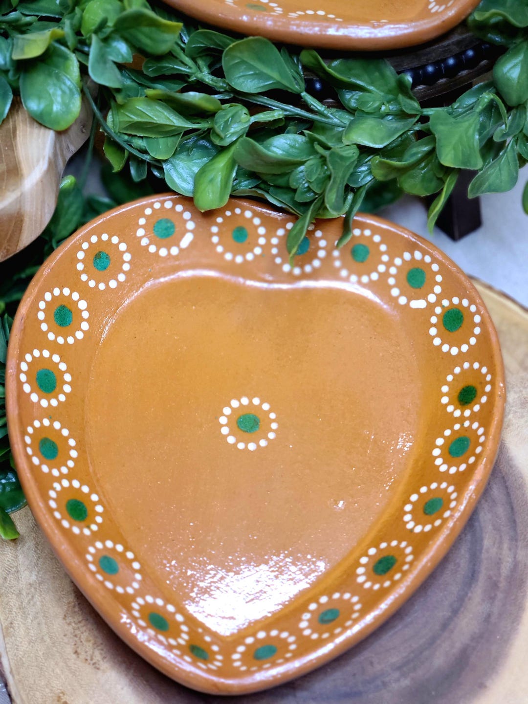 Mexican Barro Heart Plate / Handmade Clay Set of 2 - Etsy