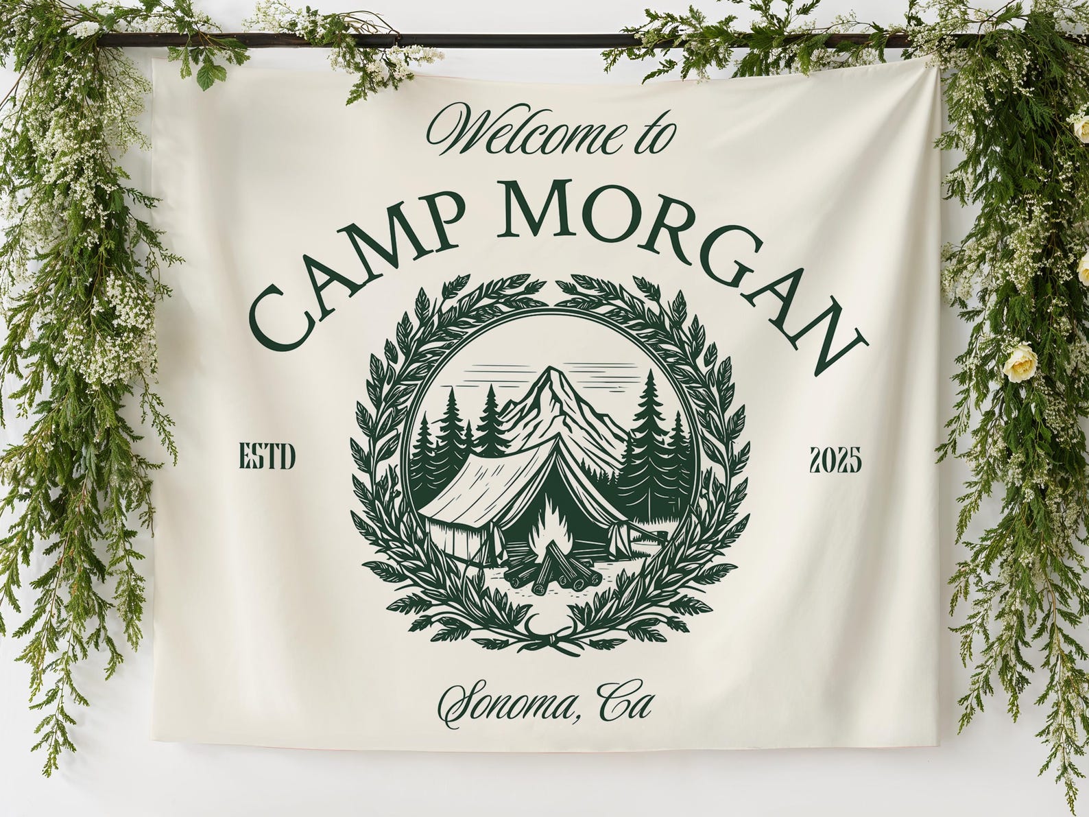 Horizontal Tapestry Mockup, Minimalist Editable PSD Banner Template ...