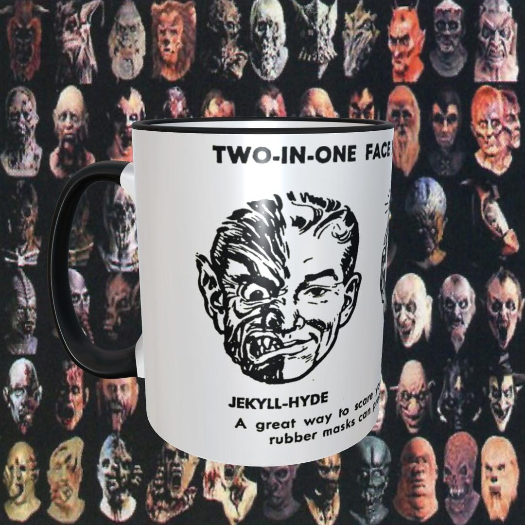 Two Faced Monster Mask, Halloween Mask 11oz Dishwasher Safe Coffee Mug ...