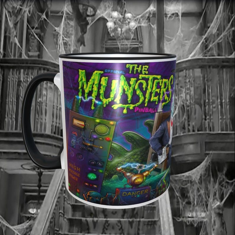Munsters Pinball Version #1, 11oz Dishwasher Safe Coffee Mug, Black ...