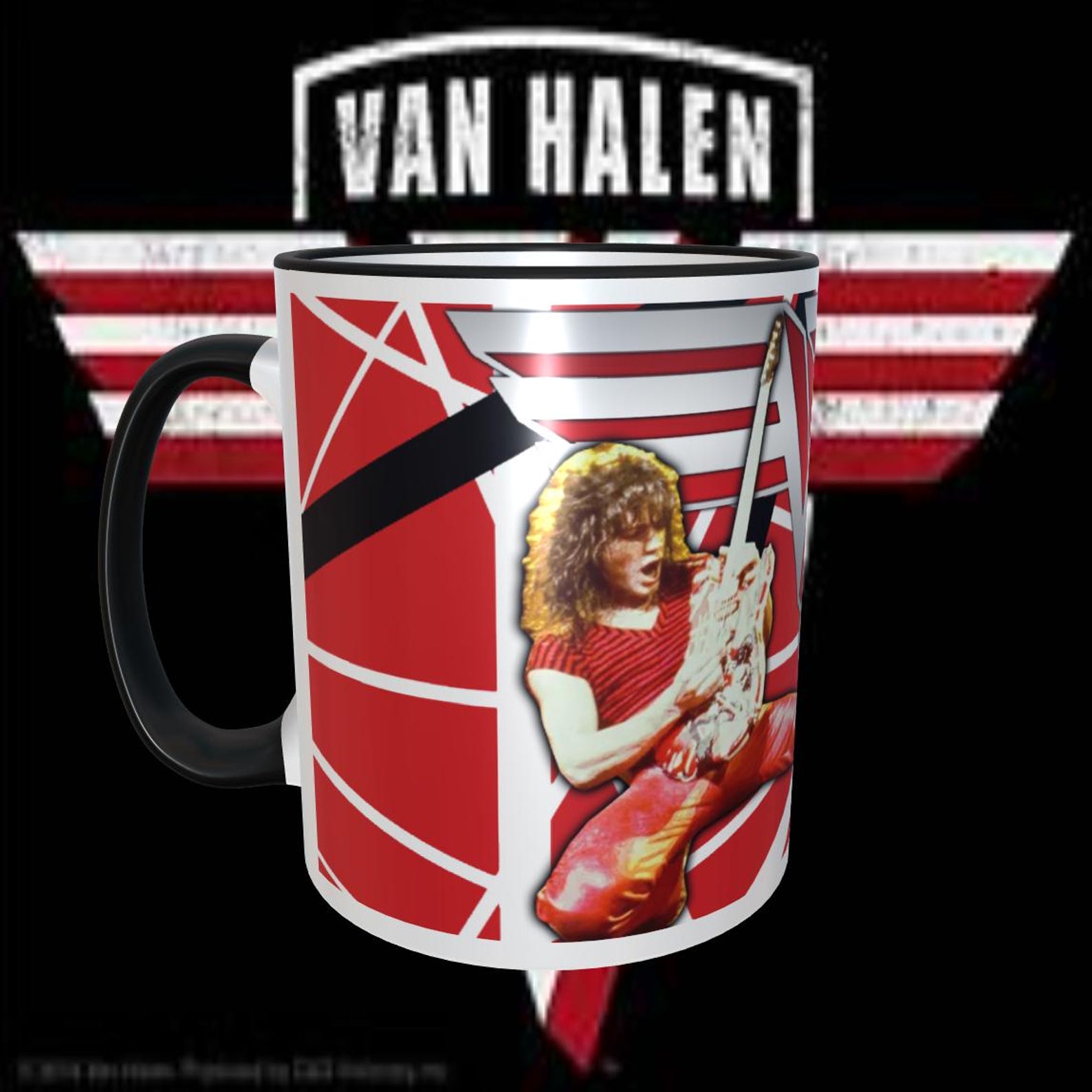 Van Halen, Eddie Van Halen, 11oz Dishwasher Safe Coffee Mug, Black ...