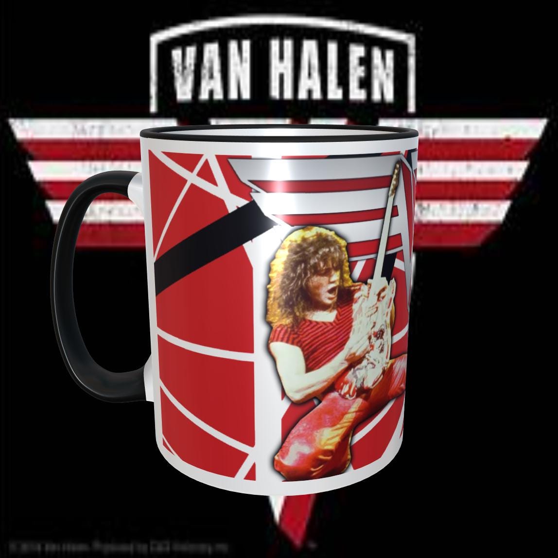 Van Halen, Eddie Van Halen, 11oz Dishwasher Safe Coffee Mug, Black ...