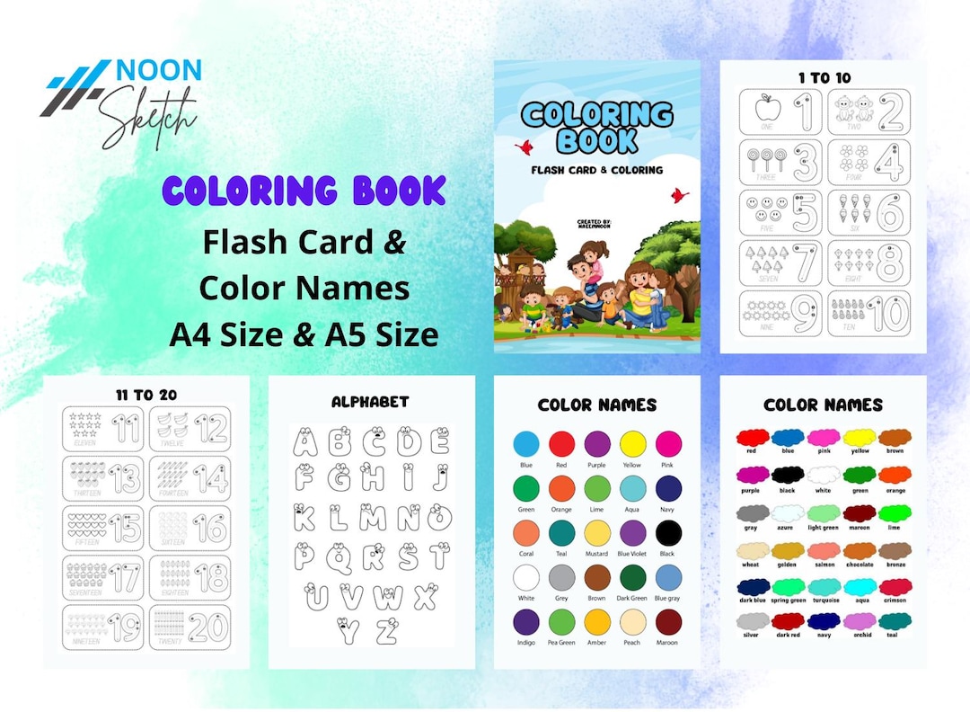 Coloring Book Flash Card, Alphabet & Color Name, Worksheets Printable ...