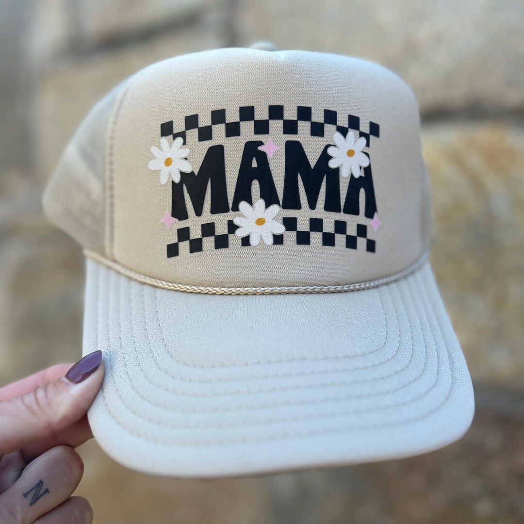 Checkered and Daisy MAMA OTTO Trucker Hat Khaki - Etsy